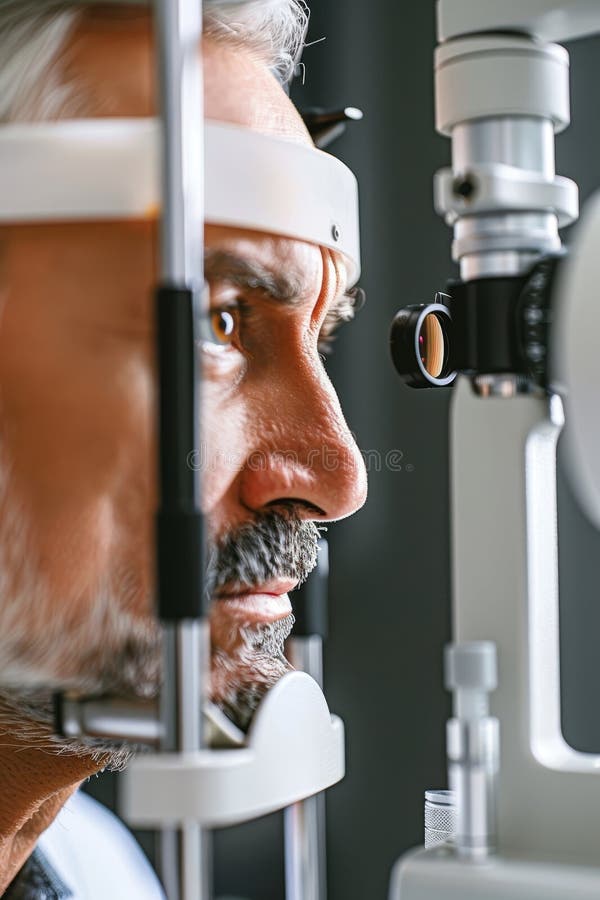 Detailed Close Up of Patient S Face in Eye Examination for Precise ...