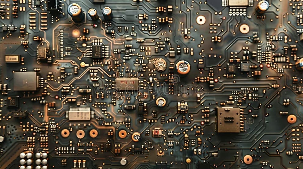 Detailed Close Up of a Pcb Showcasing Intricate Circuit Paths and ...
