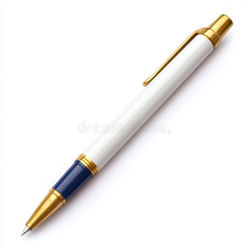 A Detailed Close-up of a Pen Featuring a Shiny Gold Tip Resting on a ...