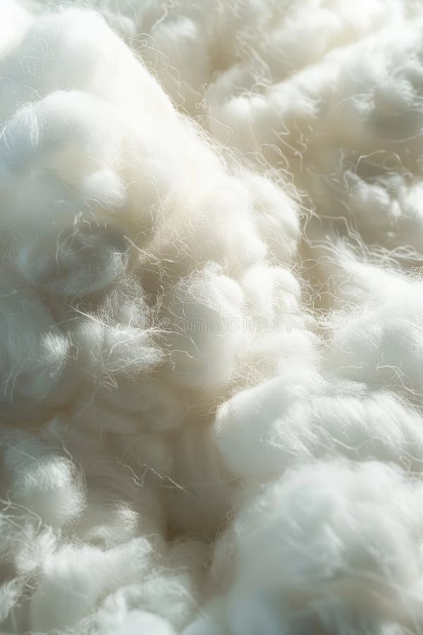 Detailed Close-up of a Pile of White Wool, Perfect for Textile or ...