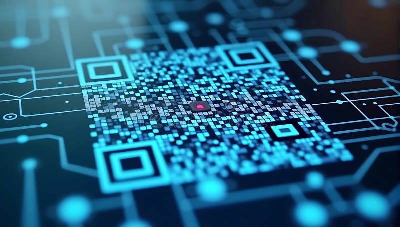 A Detailed Close-up of a QR Code Used for Instant Payment Processing ...