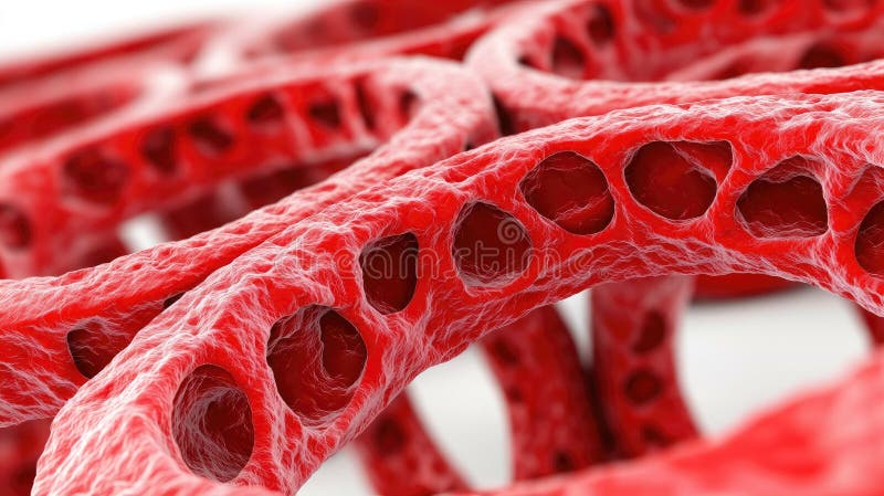 Detailed Close-up of Red Biological Structures, Showcasing Intricate ...