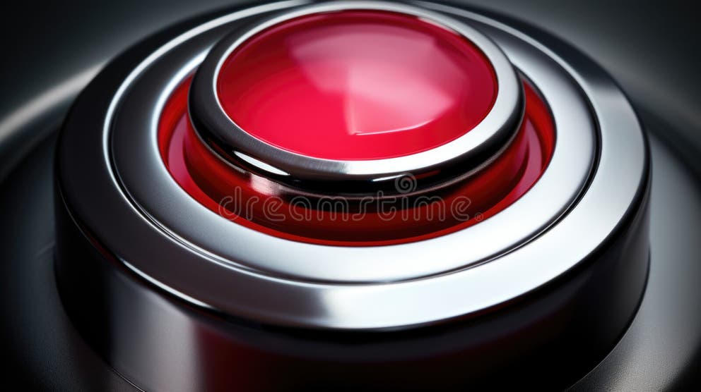 A Detailed Close Up of a Red Button on a Black Surface. Perfect for ...