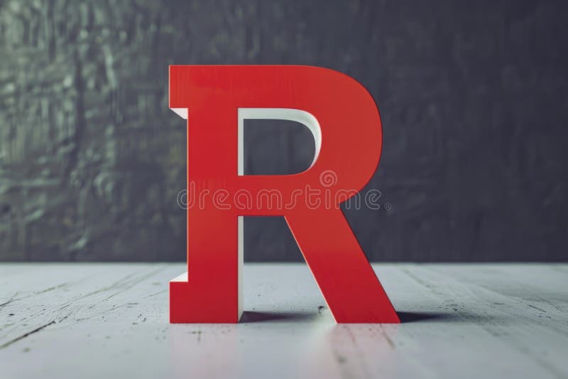 Detailed Close Up of a Red Letter R on a Table. Suitable for ...