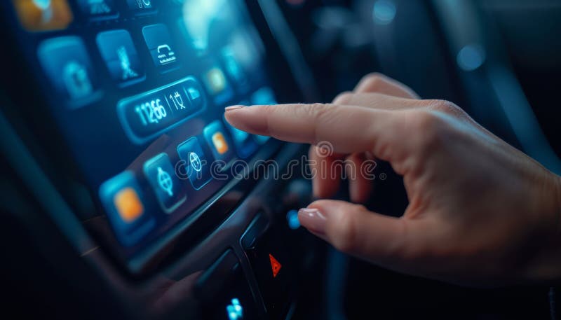 Close-up of a Touchscreen with Hand Drawn Icons Stock Illustration ...