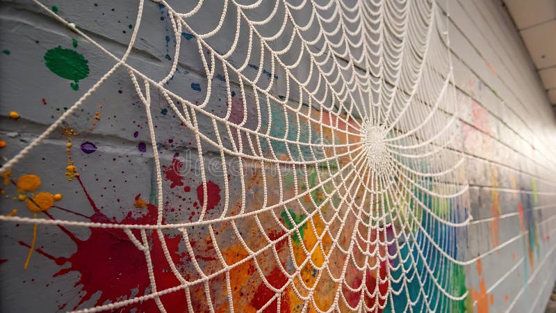 Close,up of Intricate Natural Spider Web Texture. Stock Photo ...