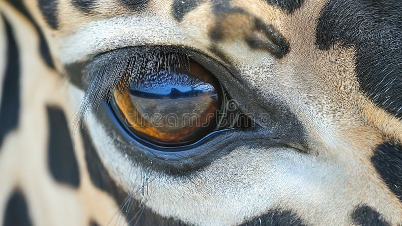 Close-up of a Zebra Eye Reflecting Nature with Intricate Patterns and ...