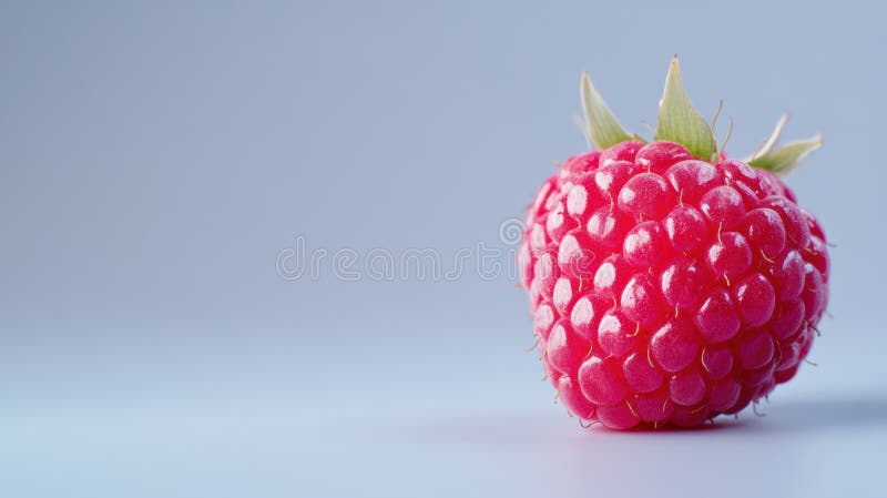 A Detailed Close-up of a Ripe Raspberry on a Clean White Surface. Stock ...