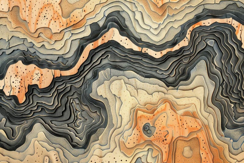A Detailed Close-up of a River Map, Ideal for Geography Projects Stock ...