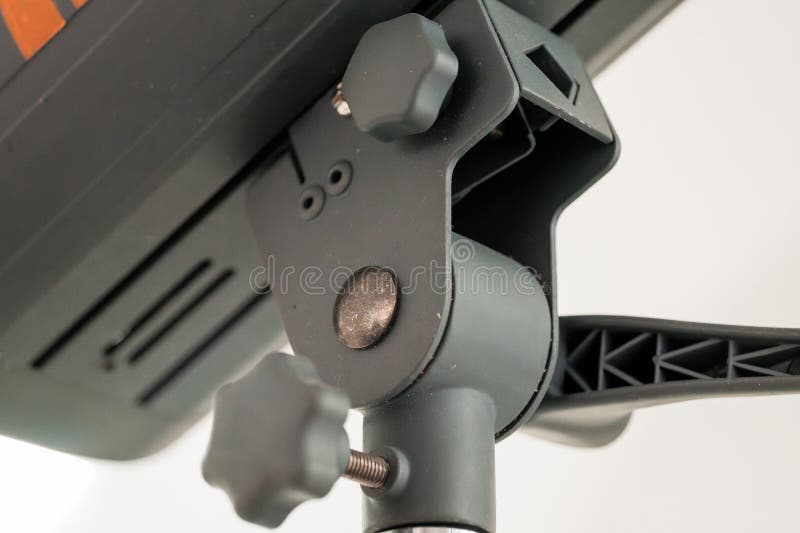 Detailed Close-Up of a Robust Tripod Head Mechanism Stock Image - Image ...