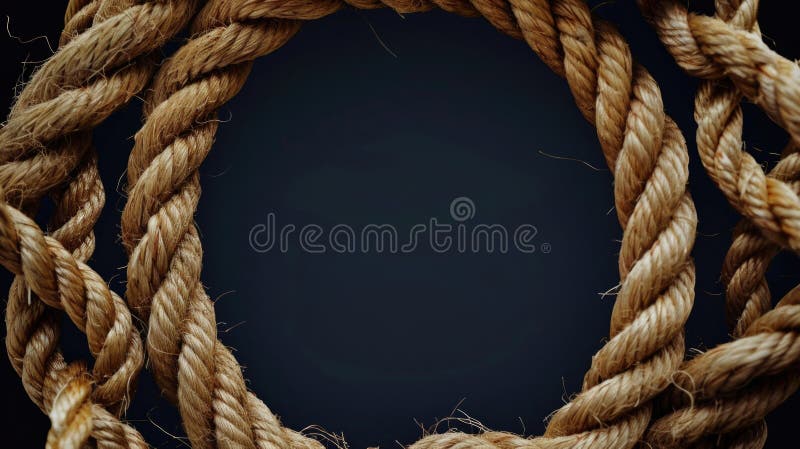 Detailed Close Up of a Rope Against a Dark Backdrop. Ideal for Concepts ...