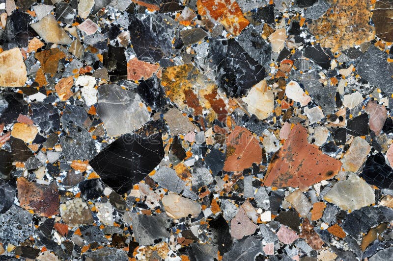 A Detailed Close-up of Rough, Jagged Granite with Flecks of Different Colored Topaz, Rough and ...