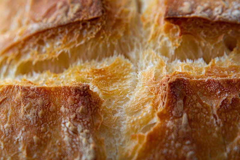Detailed Close-up of a Rustic Loaf of Bread, Showcasing Its Texture and ...