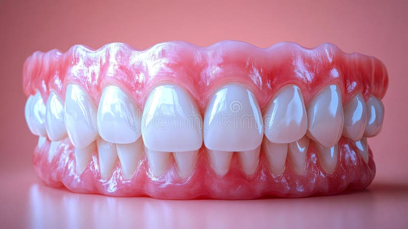 A Detailed Close-up of a Set of Artificial Dentures, Highlighting ...