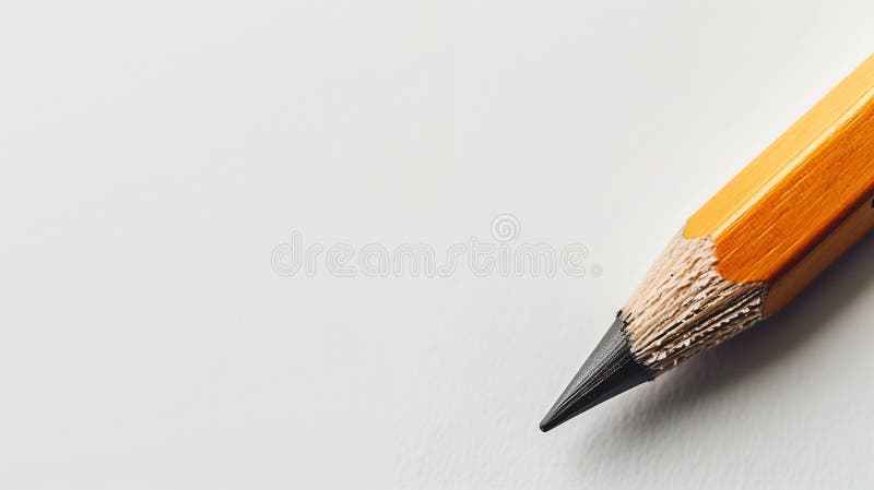 Detailed Close-Up of a Sharp Pencil Tip Resting on a Smooth White ...