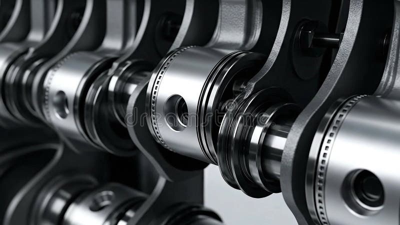 Engine Piston Assembly: Close-Up of Mechanical Precision and Industrial ...