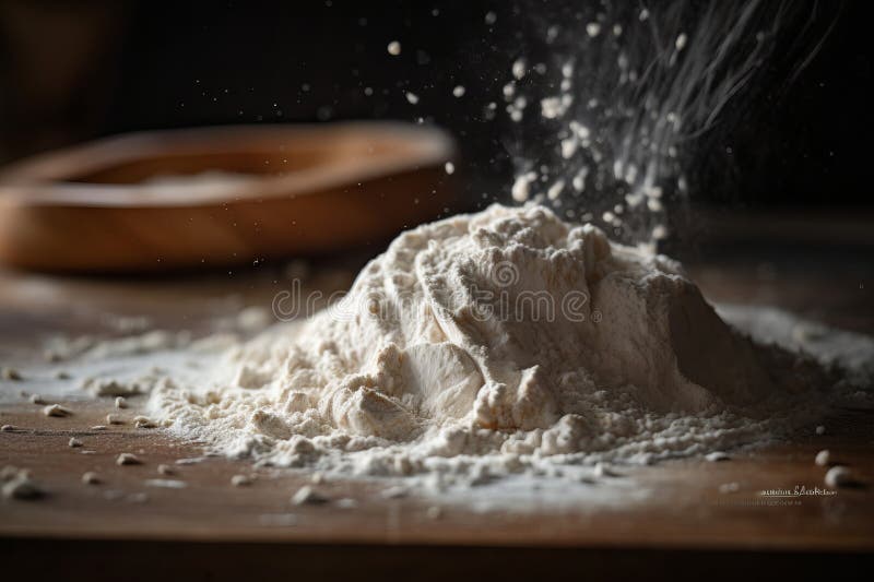 Close-up Shot of Flour. Generative Ai Stock Image - Image of tabletop ...