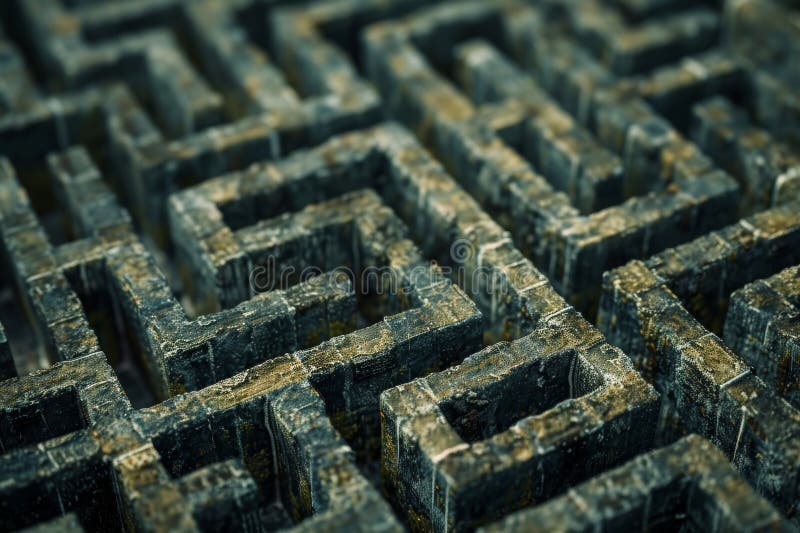 A Detailed Close-up Shot Showcasing a Black and White Maze with ...