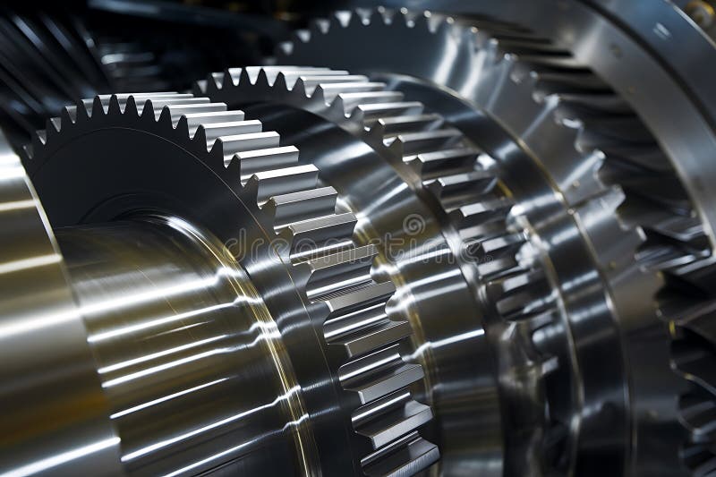 Precisely Engineered Metal Gears Intermeshing Stock Illustration ...