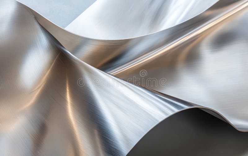 A Detailed Close-up Showcasing a Metal Sheet Featuring a Smooth, Curved ...