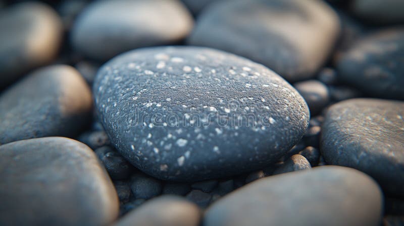 Detailed Close-up of Smooth, Rounded Stones Arranged on a Natural ...
