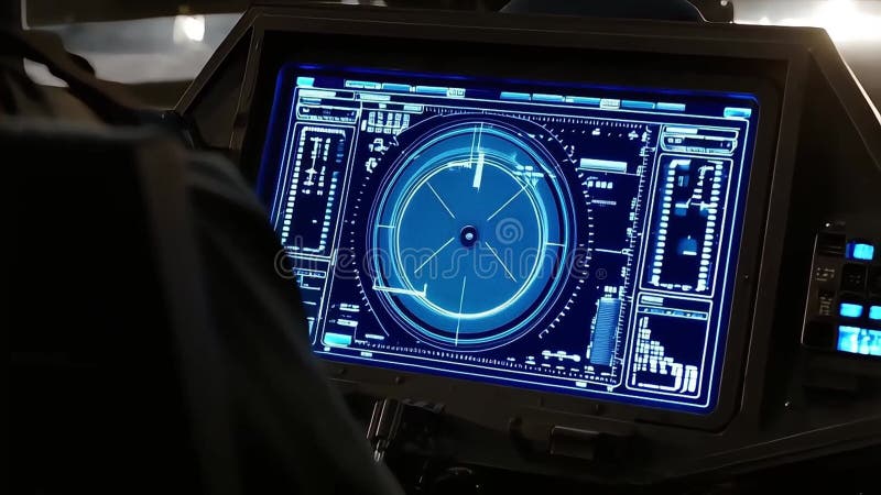 A Detailed Close-Up of a Sophisticated Futuristic Command Interface ...