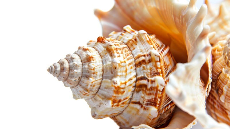 Detailed Close-Up of Spiral Pattern and Texture in Seashell Interior ...