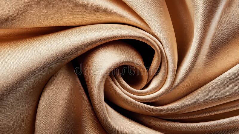 A Detailed Close-up of Tan Fabric Featuring a Prominent Swirl Pattern ...