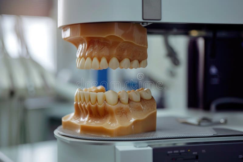 A Detailed Close-up of a Teeth Model. Perfect for Educational Purposes ...