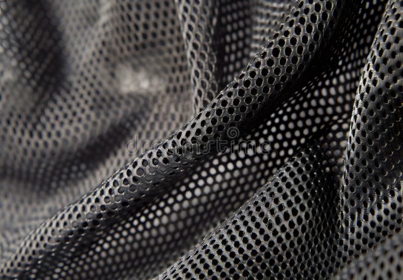 Close-Up of Black Mesh Fabric Texture Stock Illustration - Illustration ...