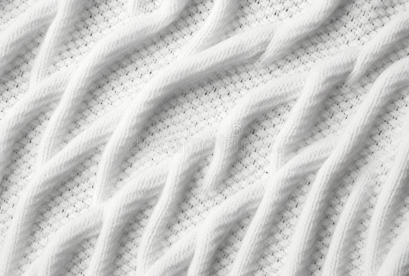 White Knit Fabric Texture Pattern Closeup Stock Illustration ...