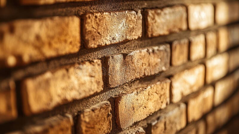 A Detailed Close-up of a Textured Brick Wall Illuminated by Soft Light ...