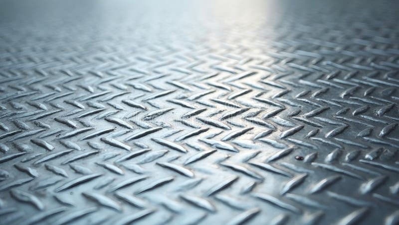 Detailed Close Up of a Textured Silver Diamond Plate Metal Floor Stock ...