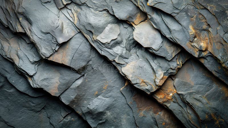 "Detailed Close-Up of Textured Slate Rock Surface with Natural Layers ...