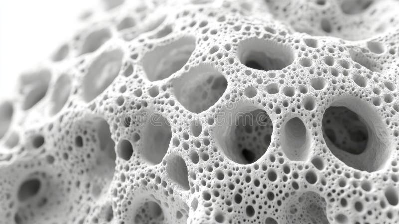 A Detailed Close-up of a Textured Surface with Complex Holes and ...
