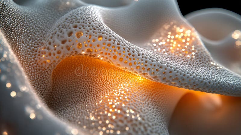 A Detailed Close-up of a Textured Surface with Complex Holes and ...