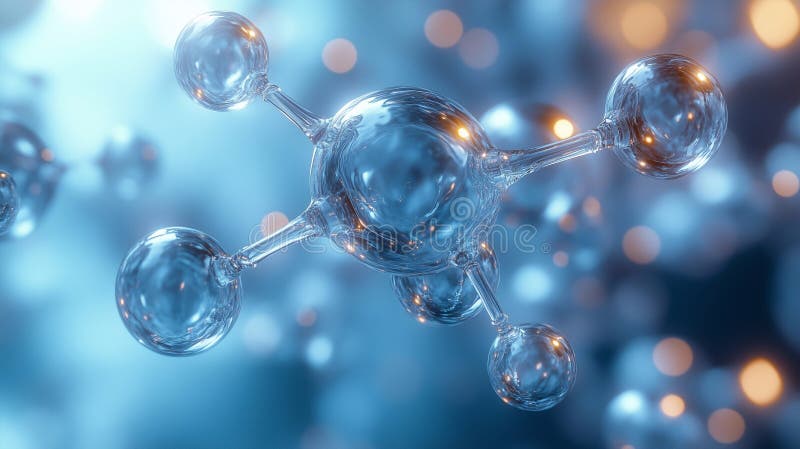 A Detailed Close-up of Transparent Molecular Structures Floating ...