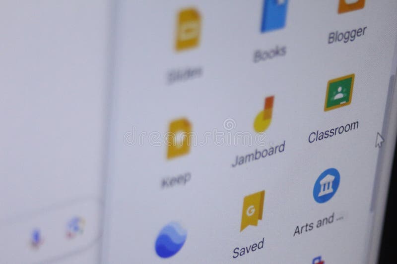 Close-up of Google Apps Icons on a Computer Screen Editorial Image ...