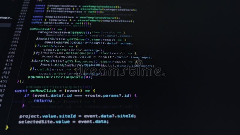 Vibrant Programming Code Lines Displayed on a Dark Screen Illustrate ...