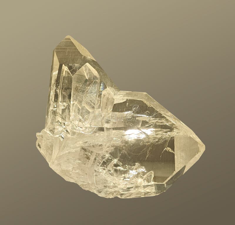 Detailed Close Up View Beautiful Clear Quartz Crystal Specimen Light ...