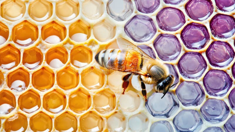 Detailed Close-Up View of Beehive Activity Stock Illustration ...