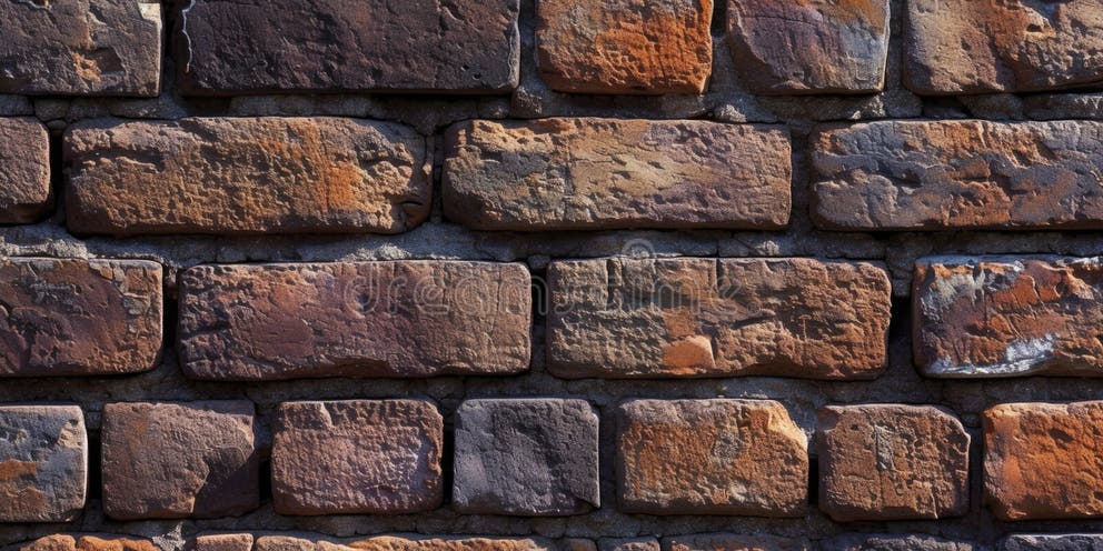 A Detailed Close-up View of a Brick Wall, Showcasing the Texture and ...