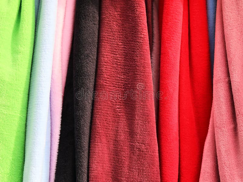 Detailed Close Up View on Colorful Fabric Textures with Interesting ...