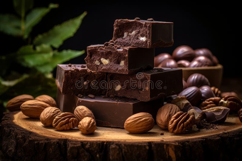 Detailed Close Up View of a Delicious Chocolate Bar Surrounded by a ...