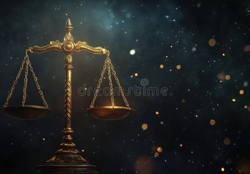 A Detailed Close Up View of an Iconic Scale of Justice Placed on a ...