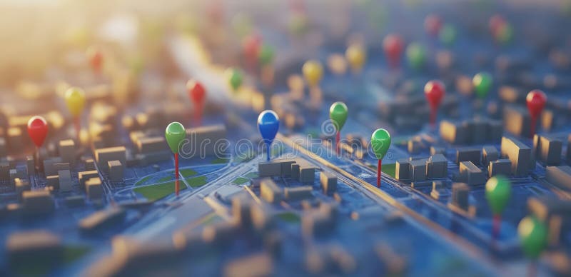 A Detailed Close Up View of a Map Featuring Various Pins Placed on it ...