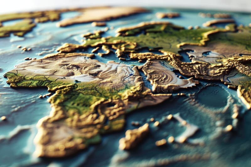 A Detailed Close-up View of a Map of the World. Perfect for Educational ...