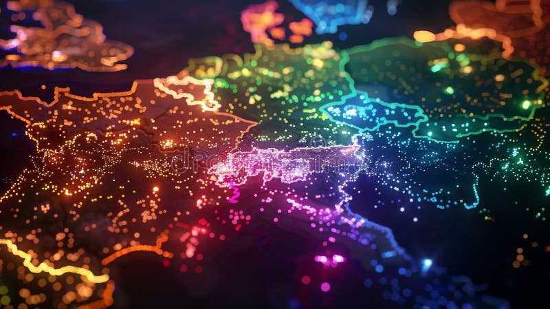 Detailed Close Up View of a Map of the World, Showing Continents ...