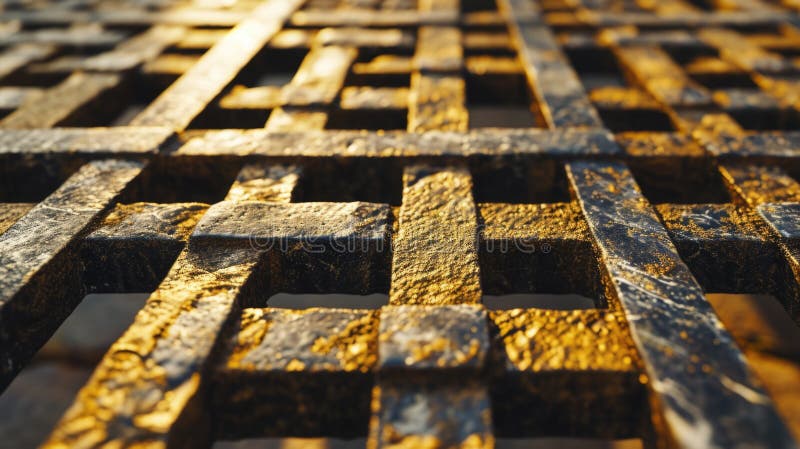 A Detailed Close Up View of a Metal Grate. Perfect for Industrial or ...
