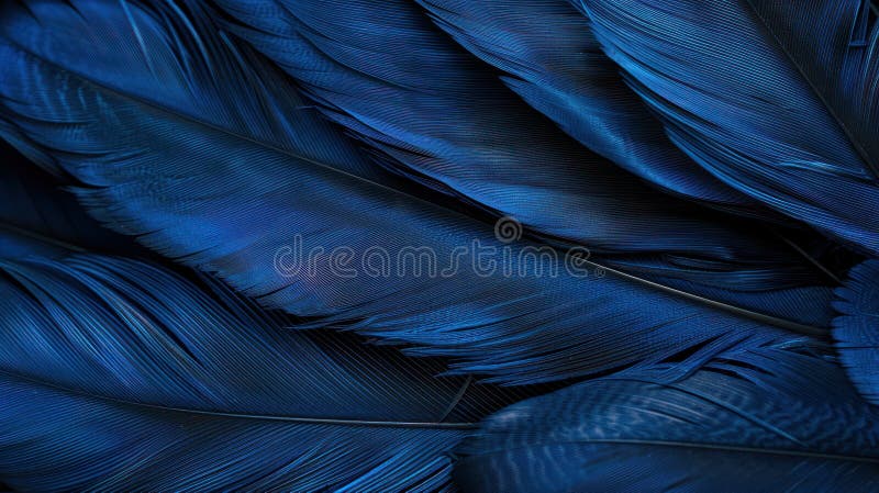 Detailed Close-up View of Navy Blue Bird Feathers Stock Photo - Image ...